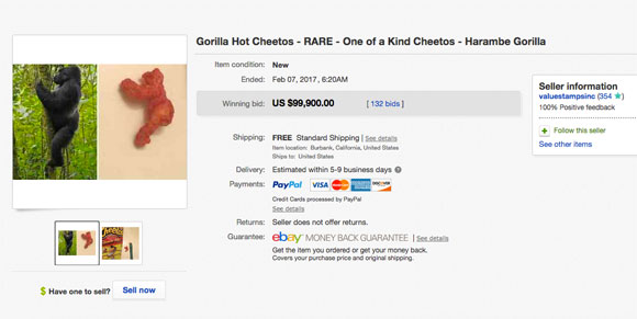 A Cheeto That Looks Like Harambe Sold for $AU130,000 · Student Edge News